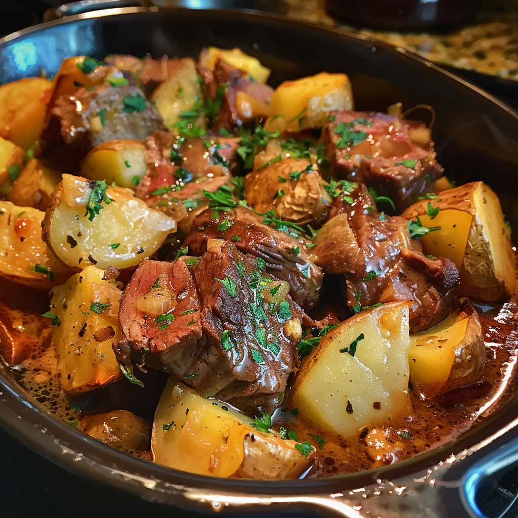 Crockpot Loaded Steak and Potato Bake | Easy Comfort Food