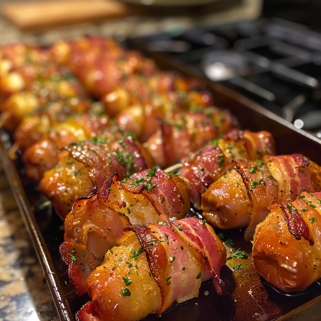 Garlic Butter Bacon Rollups Recipe – Easy, Cheesy & Savory