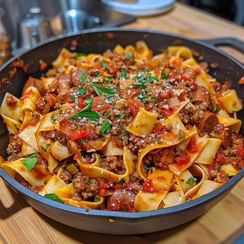 Sausage Ragu with Pappardelle Pasta: Rich & Hearty Italian Meal