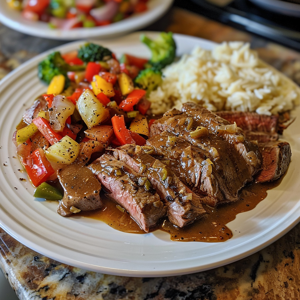 Slow Cooker Pepper Steak – Tender, Flavorful & Easy Recipe