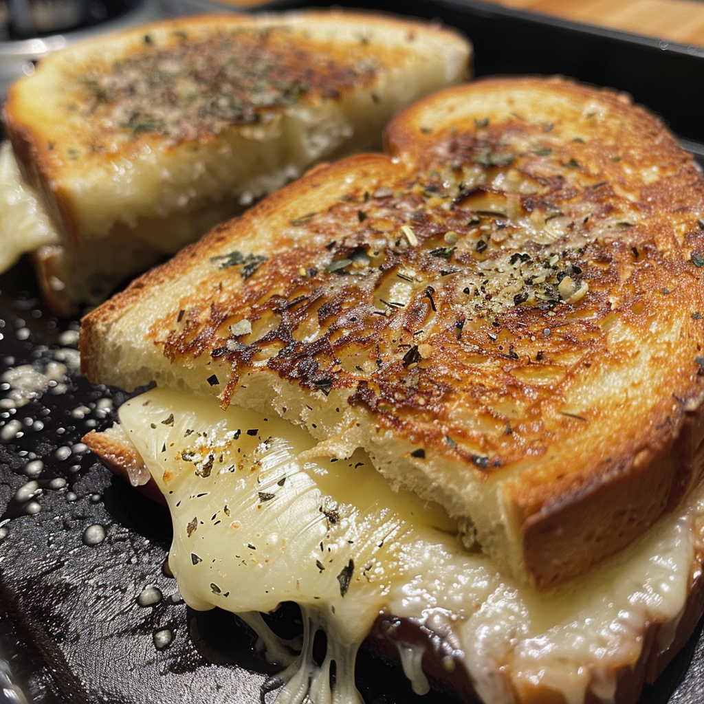 Garlic Bread Grilled Cheese Recipe – Crispy, Cheesy & Easy