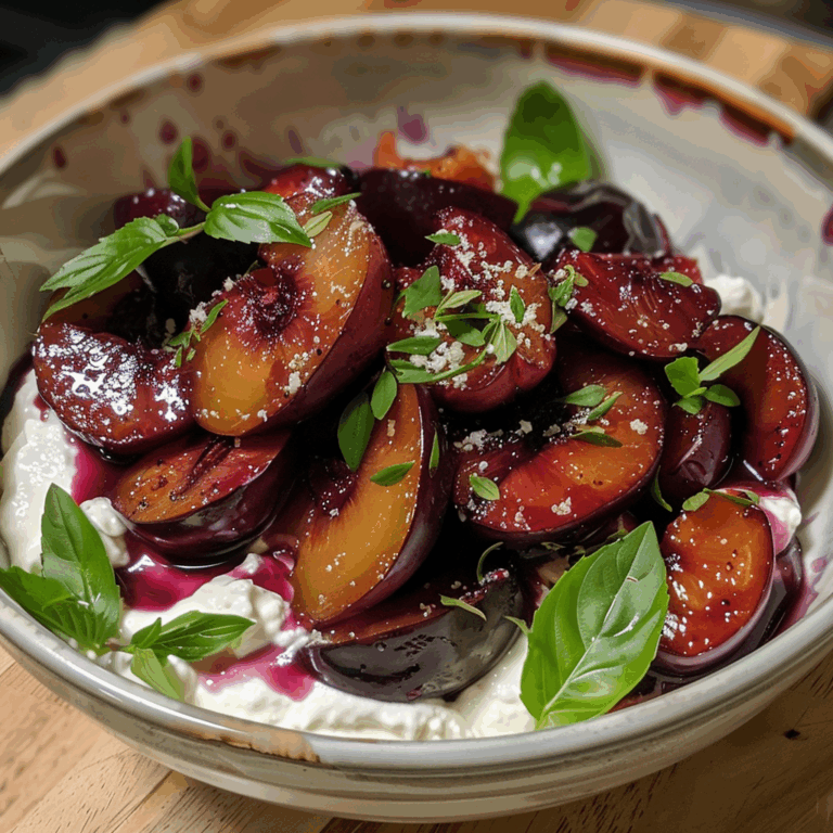 Honey-Baked Plums with Mascarpone | Elegant Dessert Recipe