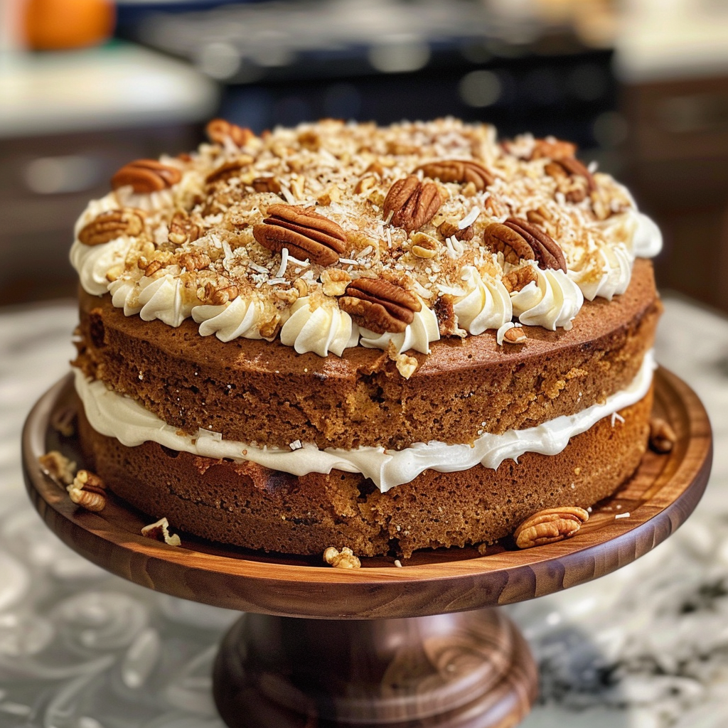 Pumpkin Coconut Pecan Cake: Moist Fall Dessert Recipe