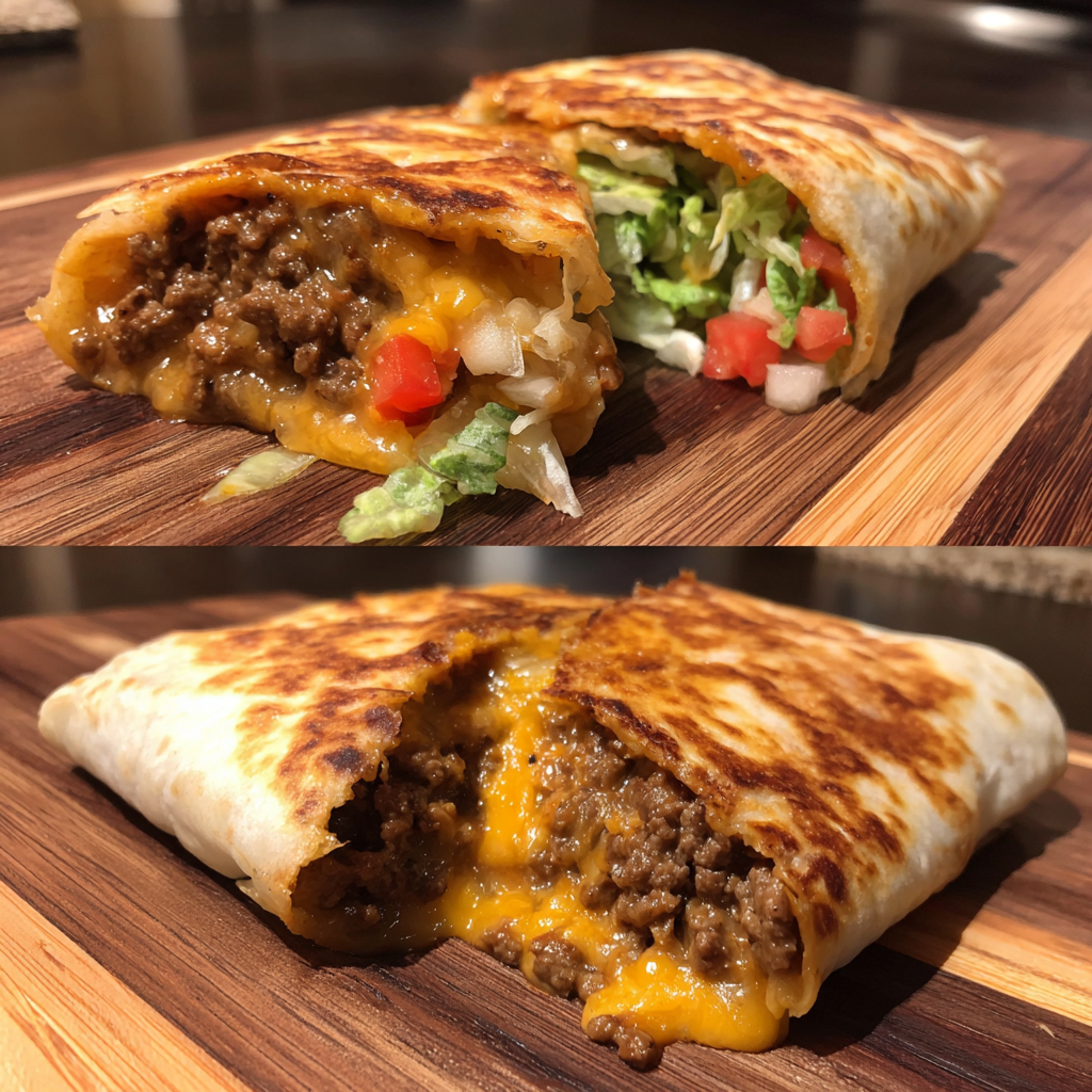 Cheesy Air Fryer Cheeseburger Wraps Recipe
