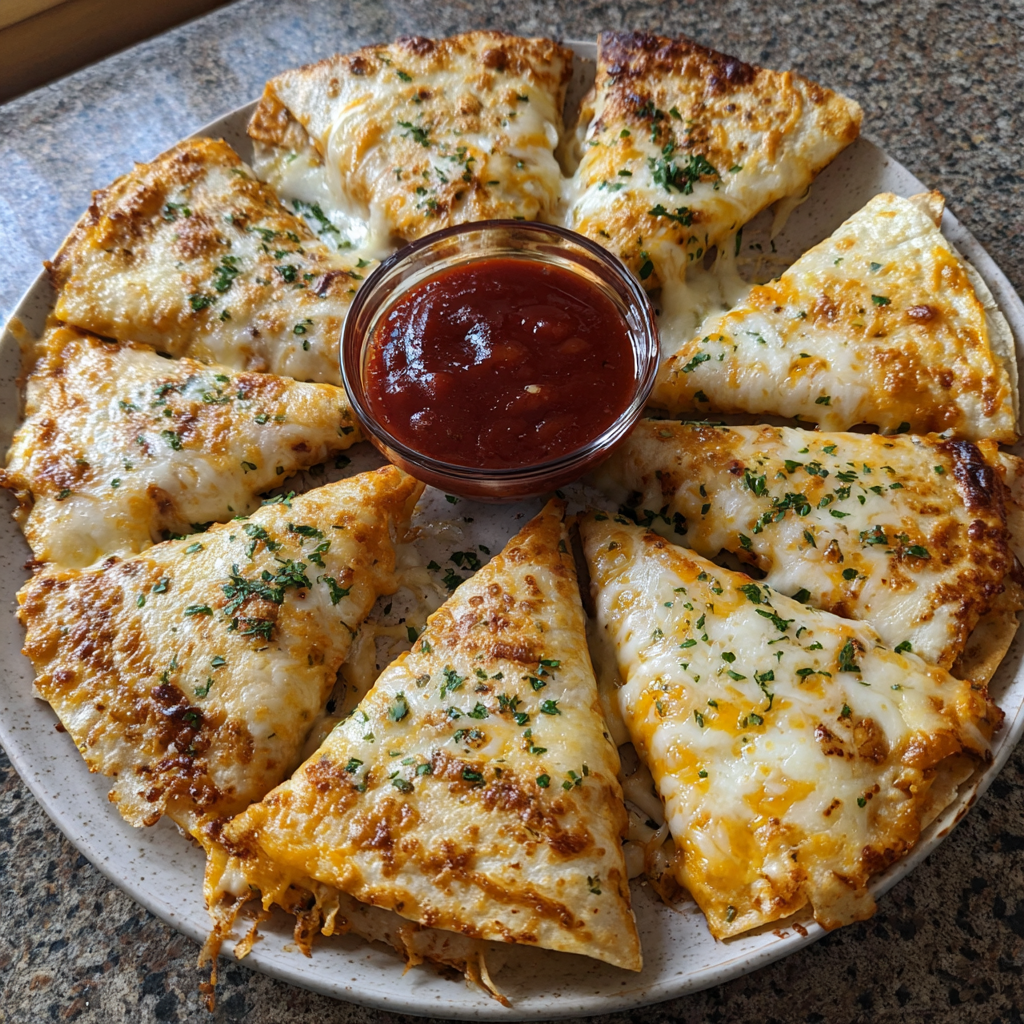 Cheesy Tortilla Triangles Stuffed with Creamy Filling