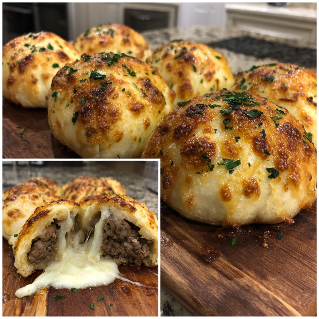 Garlic Parmesan Cheeseburger Bombs – Easy Appetizer
